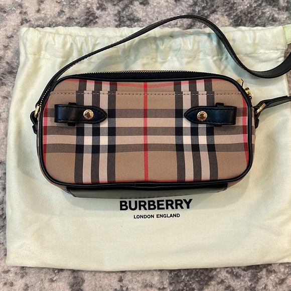 Burberry | Bags | Burberry Mini Vintage Check And Leather Camera Bag ...